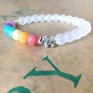 PALM ROCKS FL | Jewelry | 7 Chakra Agate Beads Elephant Elastic ...